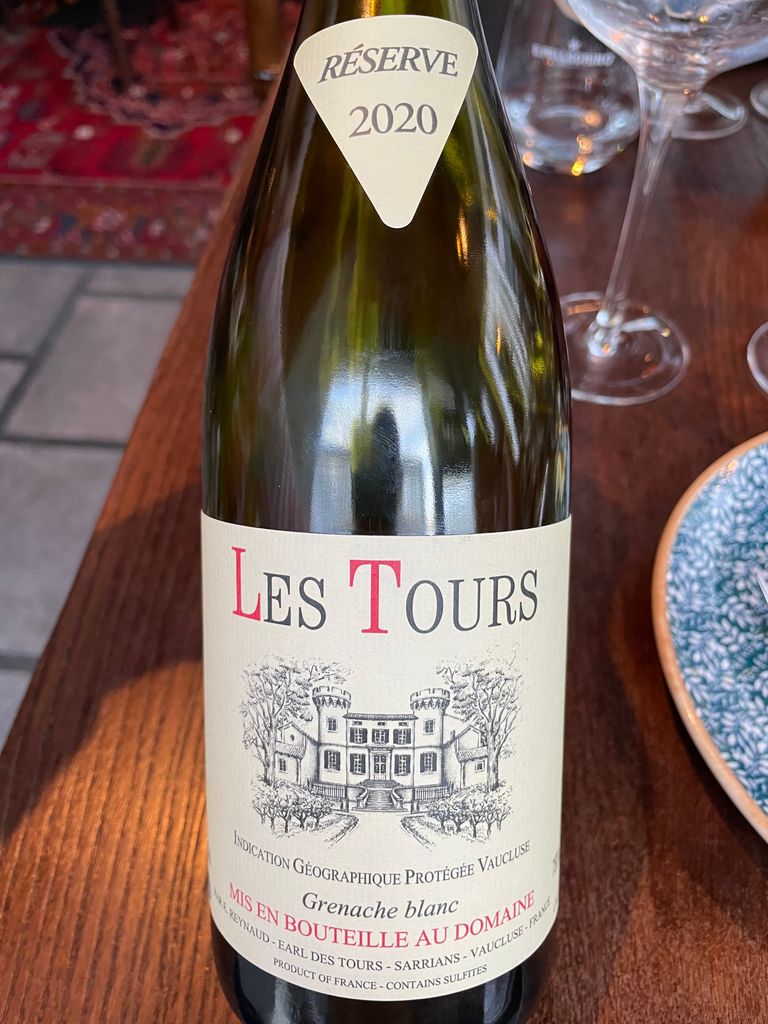 2020 Domaine des Tours Grenache Blanc Vaucluse Les Tours, France, Rhône ...