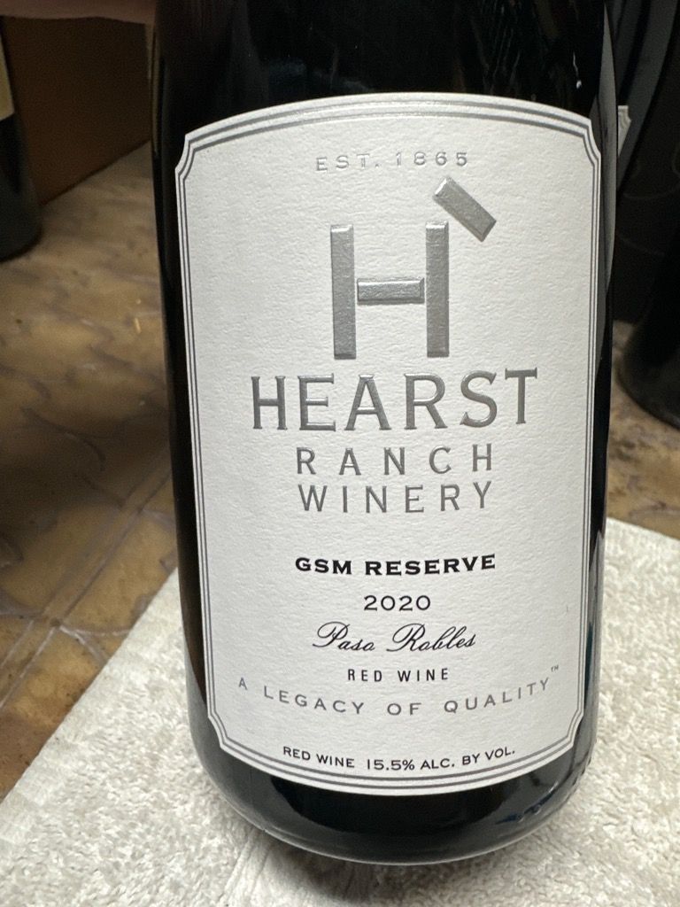 2020 Hearst Ranch Winery Reserve GSM, USA, California, Central Coast ...