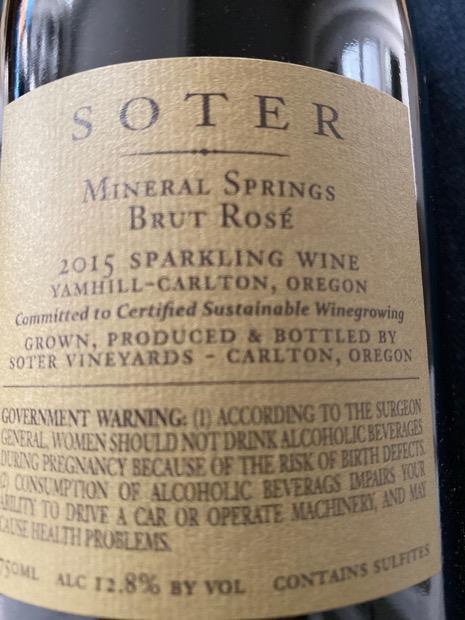 2015 Soter Brut Rosé Mineral Springs Ranch, USA, Oregon, Willamette ...