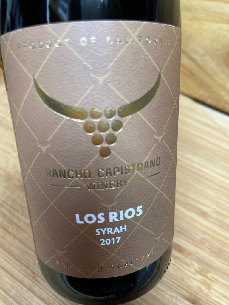 2020 Rancho Capistrano Winery Syrah Los Rios, USA, California ...