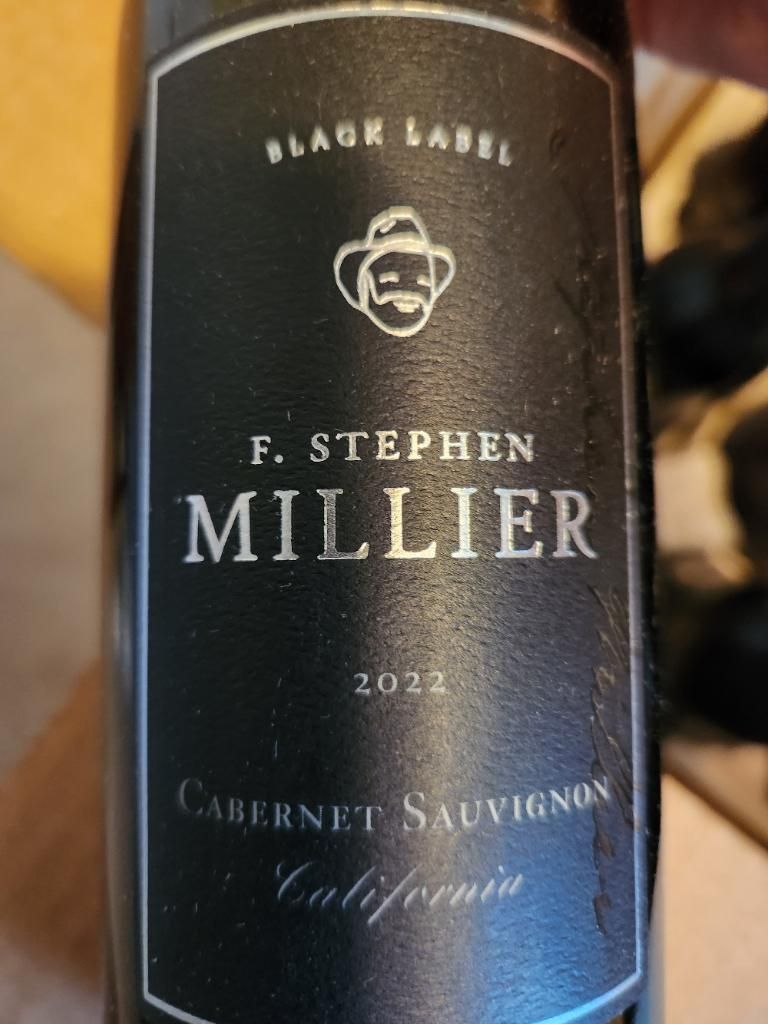 2022 F. Stephen Millier Cabernet Sauvignon Black Label, USA, California ...