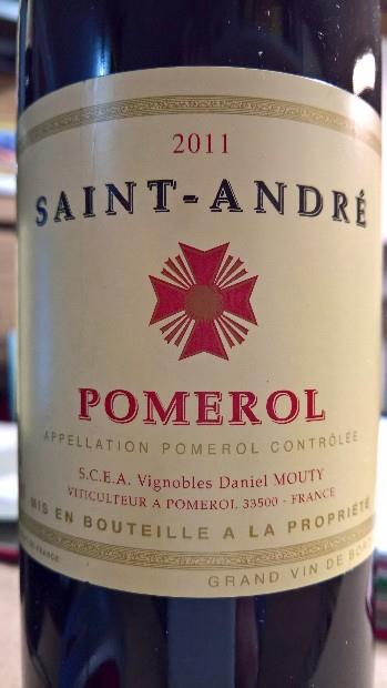 2011 Vignobles Daniel Mouty Saint André, France, Bordeaux, Libournais ...