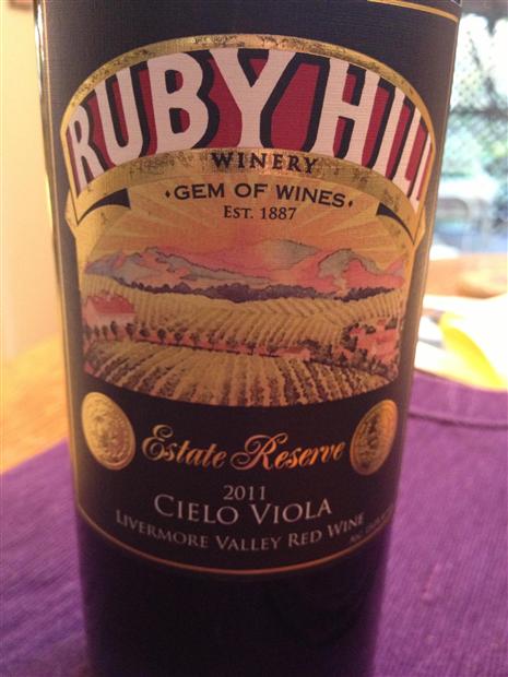 2011 Ruby Hill Winery Cielo Viola, USA, California, San Francisco Bay ...