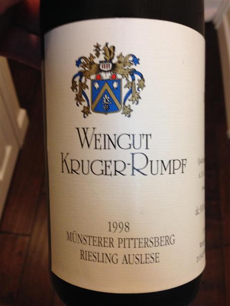 1985 Kruger-Rumpf Münsterer Pittersberg Riesling Auslese, Germany, Nahe - CellarTracker
