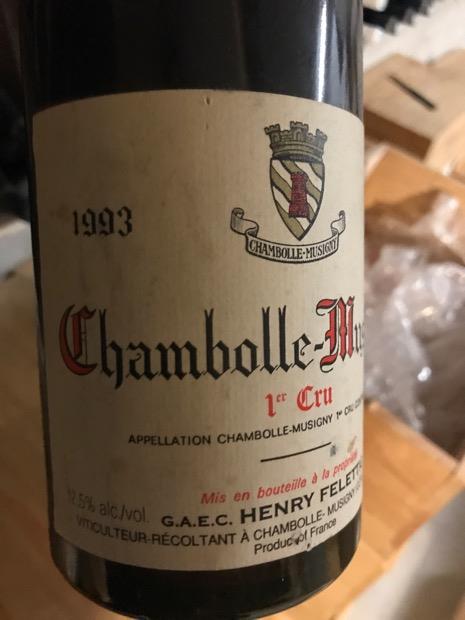 1992 Domaine Felettig Chambolle-Musigny, France, Burgundy, Côte de ...