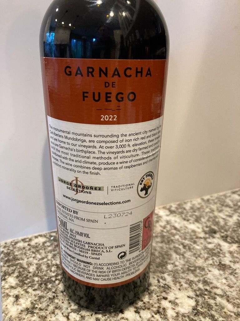 2022 Bodegas Breca Garnacha de Fuego, Spain, Aragón, Calatayud ...