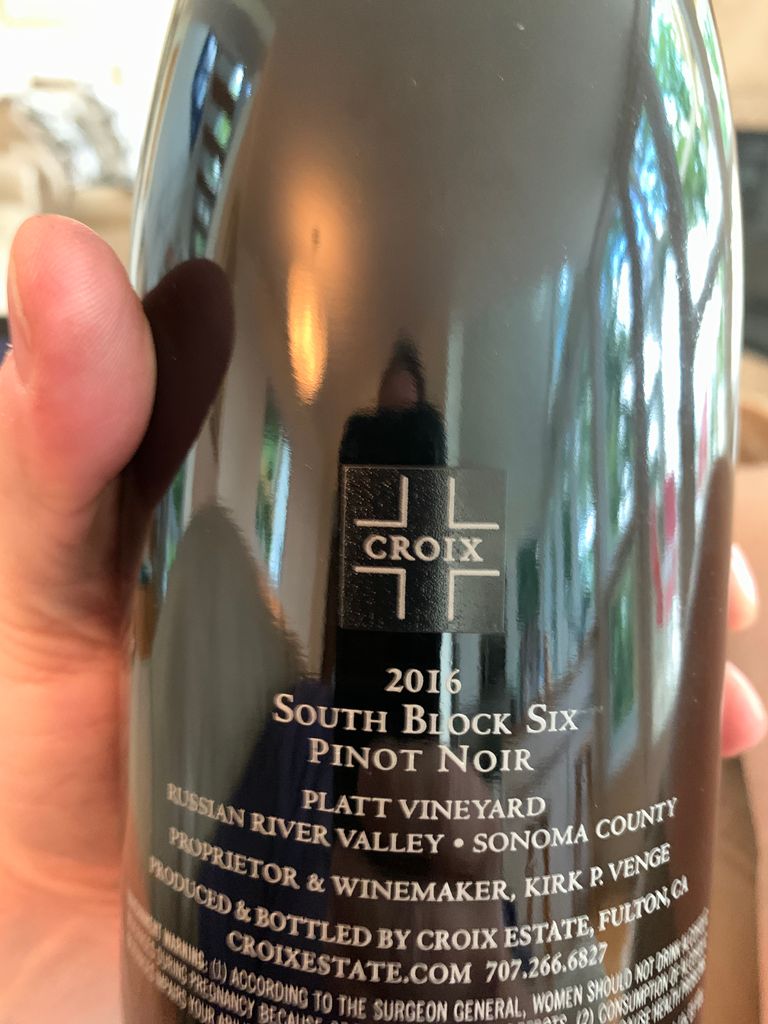 2016 Croix Estate Pinot Noir South Block Six, USA, California, Sonoma ...