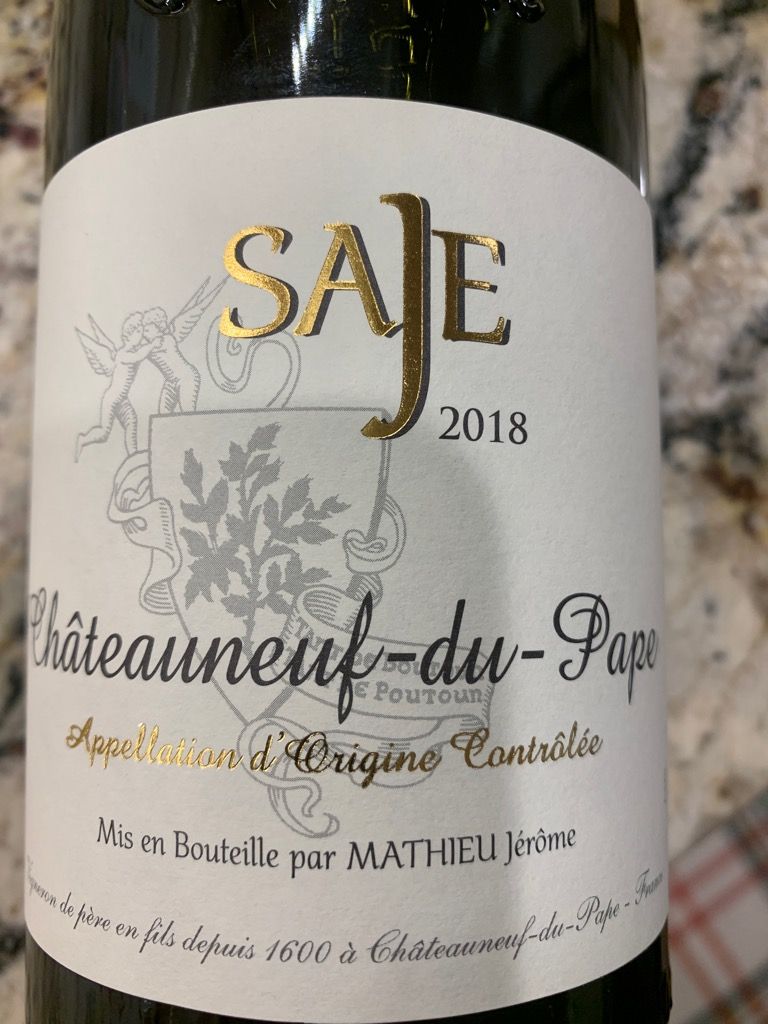 2018 Domaine de Saje Châteauneuf-du-Pape Marquis Anselme Mathieu ...