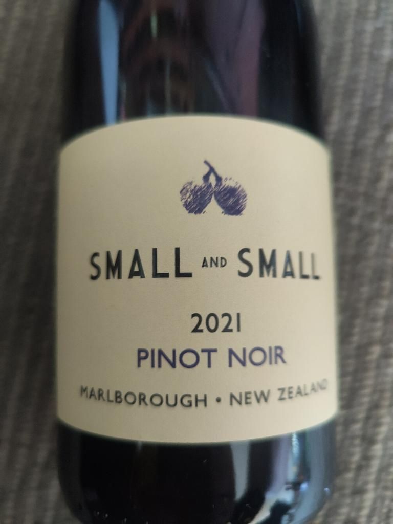 2021 Small and Small Pinot Noir Marlborough, New Zealand, South Island ...