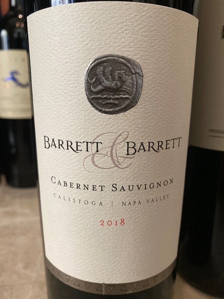 2018 Barrett & Barrett Cabernet Sauvignon, USA, California, Napa Valley ...