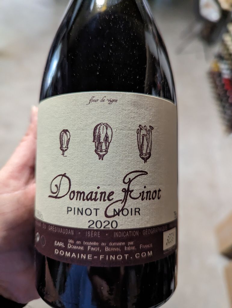 2020 Domaine Finot Pinot Noir Isère Côteaux du Grésivaudan, France ...