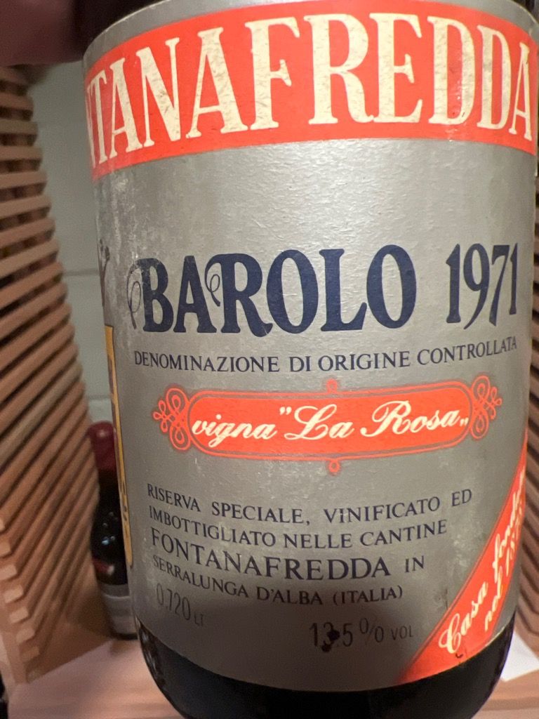 1971 Fontanafredda Barolo Vigna La Rosa, Italy, Piedmont, Langhe ...