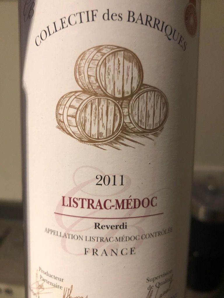 2018 Château Reverdi Collectif des Barriques, France, Bordeaux, Médoc ...