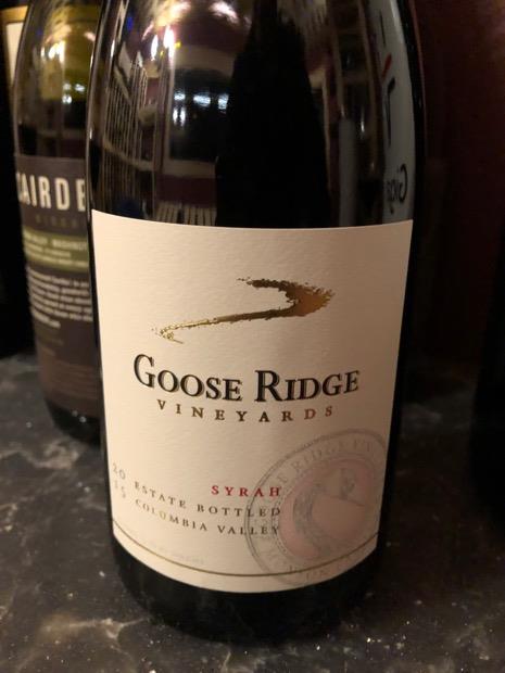 2015 Goose Ridge Vineyards Syrah, USA, Washington, Columbia Valley ...