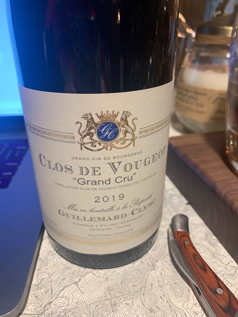 2020 Guillemard-Clerc Clos Vougeot, France, Burgundy, Côte de Nuits ...