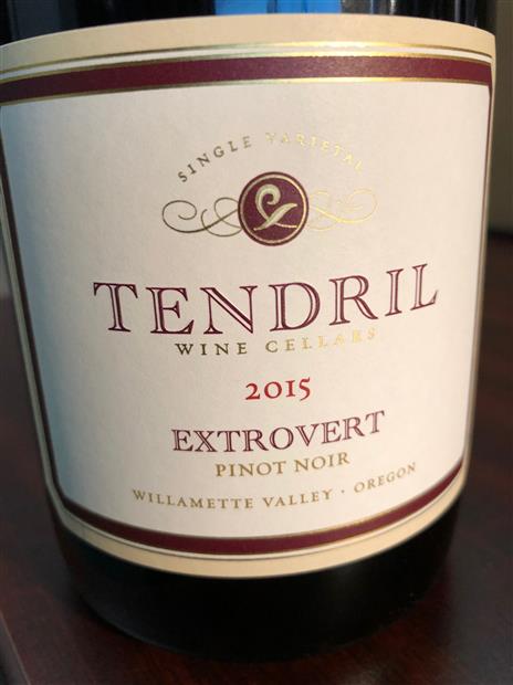2015 Tendril Wine Cellars Pinot Noir Extrovert, USA, Oregon, Willamette ...