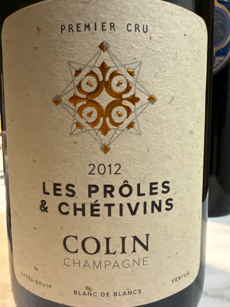 2014 Colin Champagne Premier Cru Cuvée Les Prôles & Chétivins Vertus ...