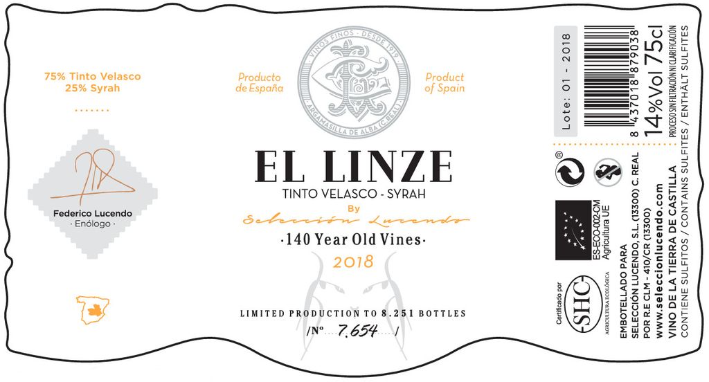 2021 Selección Lucendo Vino de la Tierra de Castilla El Linze, Spain ...