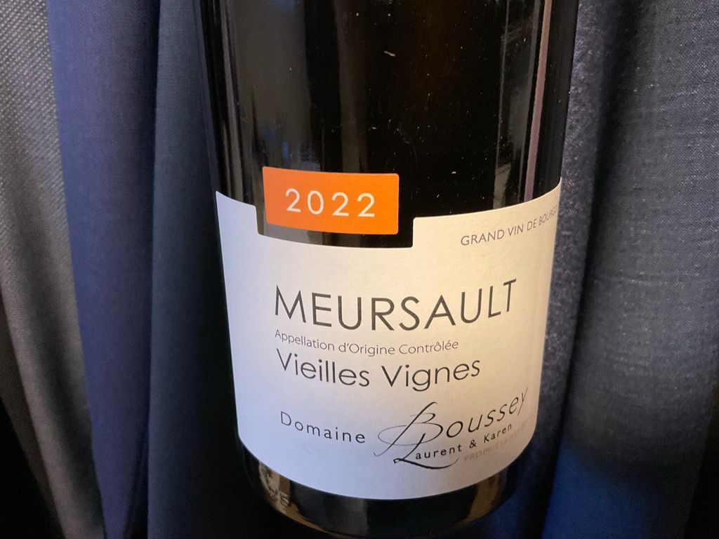 2022 Domaine Laurent Boussey Meursault Vieilles Vignes, France ...