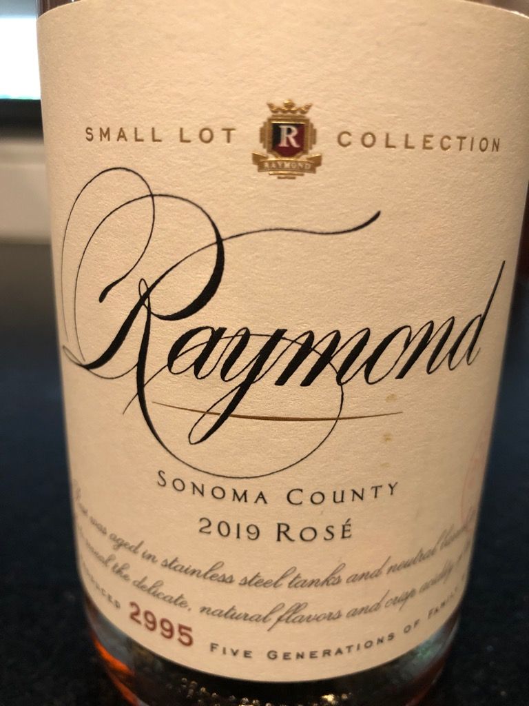 2019 Raymond Small Lot Rose, USA, California, Sonoma County - CellarTracker