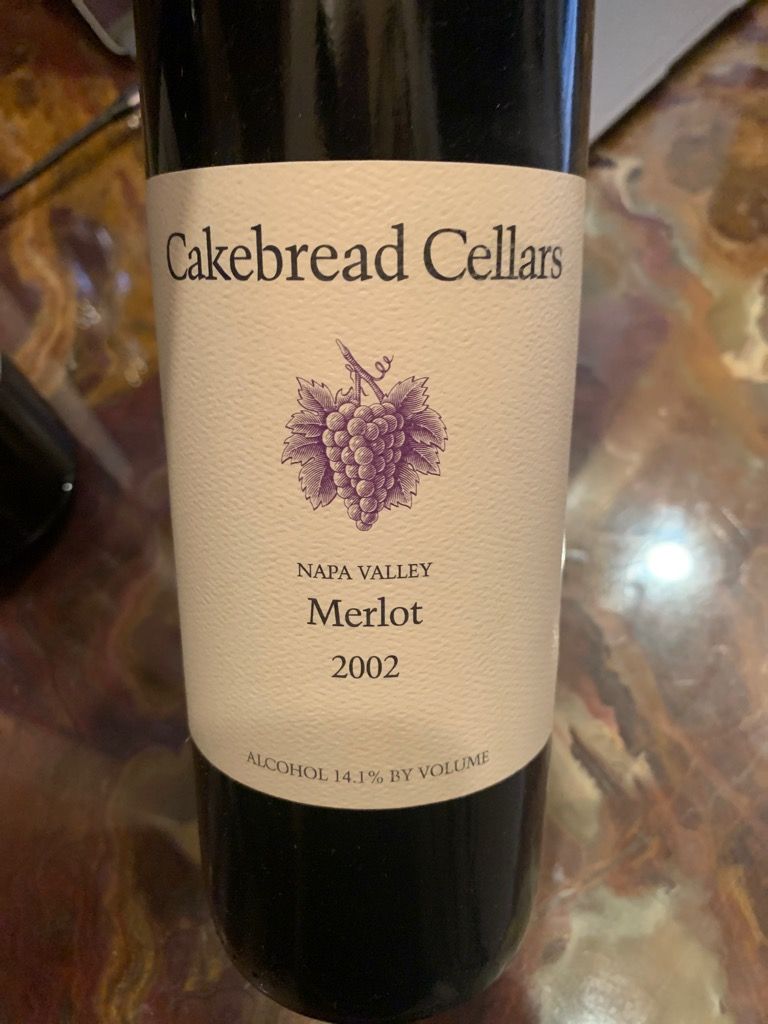 2002 Cakebread Cellars Merlot, USA, California, Napa Valley - CellarTracker