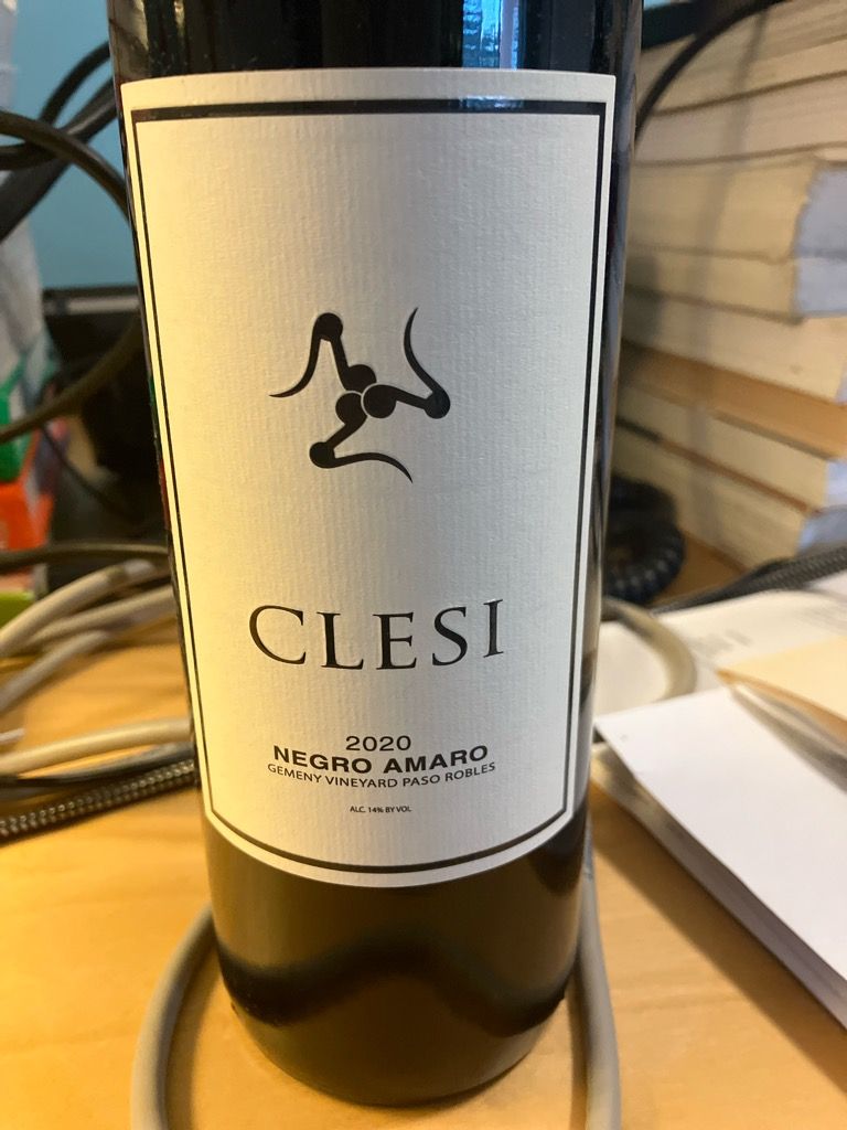 2020 Clesi Negroamaro Gemeny Vineyards, USA, California, Central Coast ...