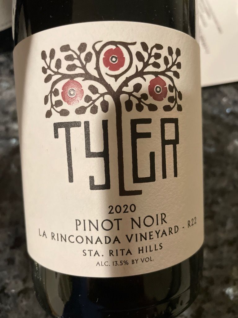 2020 Tyler Pinot Noir R22 La Rinconada Vineyard, USA, California ...