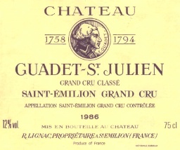 1985 Château Guadet-St. Julien, France, Bordeaux, Libournais, St ...