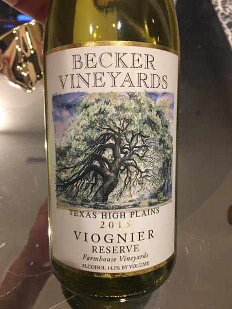 2015 Becker Vineyards Viognier, USA, Texas - CellarTracker