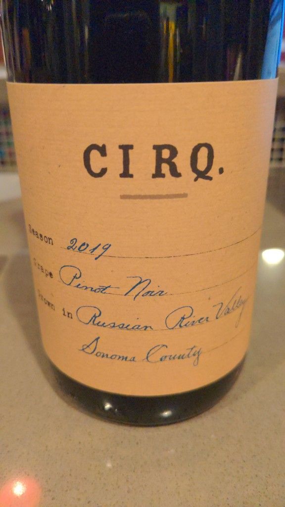 2019 Cirq Pinot Noir Cirq Bros & Browne Family Combined Shows, USA ...