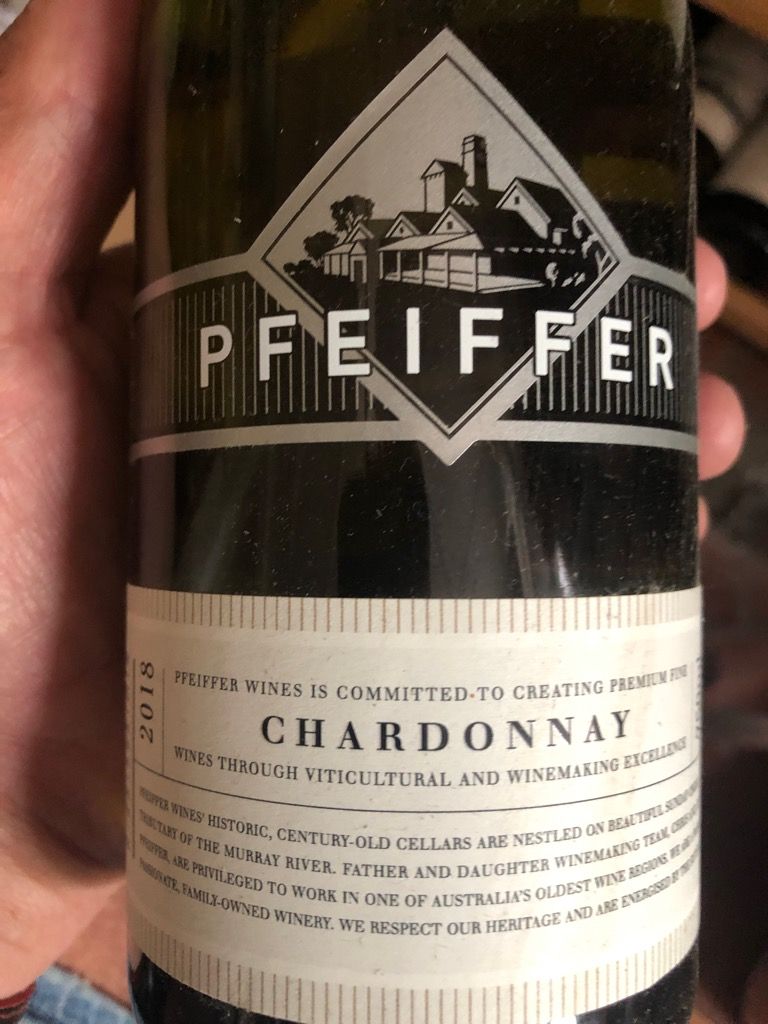 2019 Pfeiffer Chardonnay, Australia, Victoria, North East, Rutherglen ...