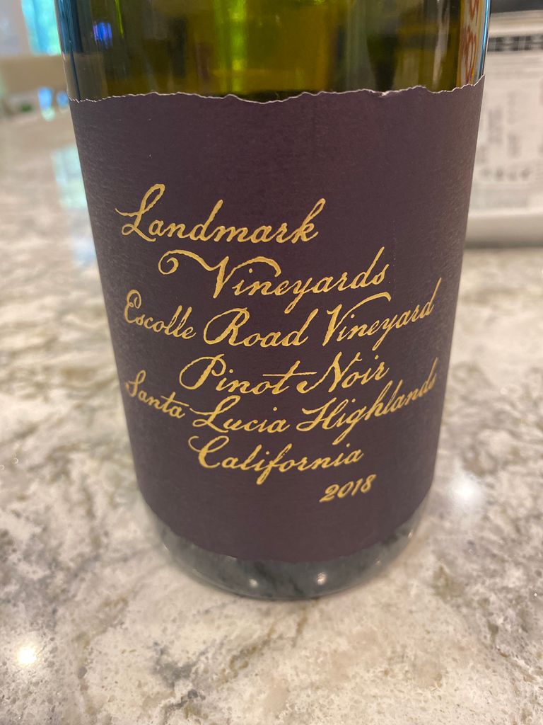 2018 Landmark Pinot Noir Escolle Road Vineyard, USA, California ...