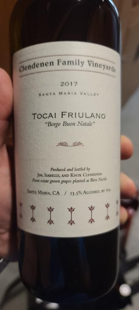 2017 Clendenen Family Vineyards Borgo Buon Natalie Tocai Friulano Bien ...