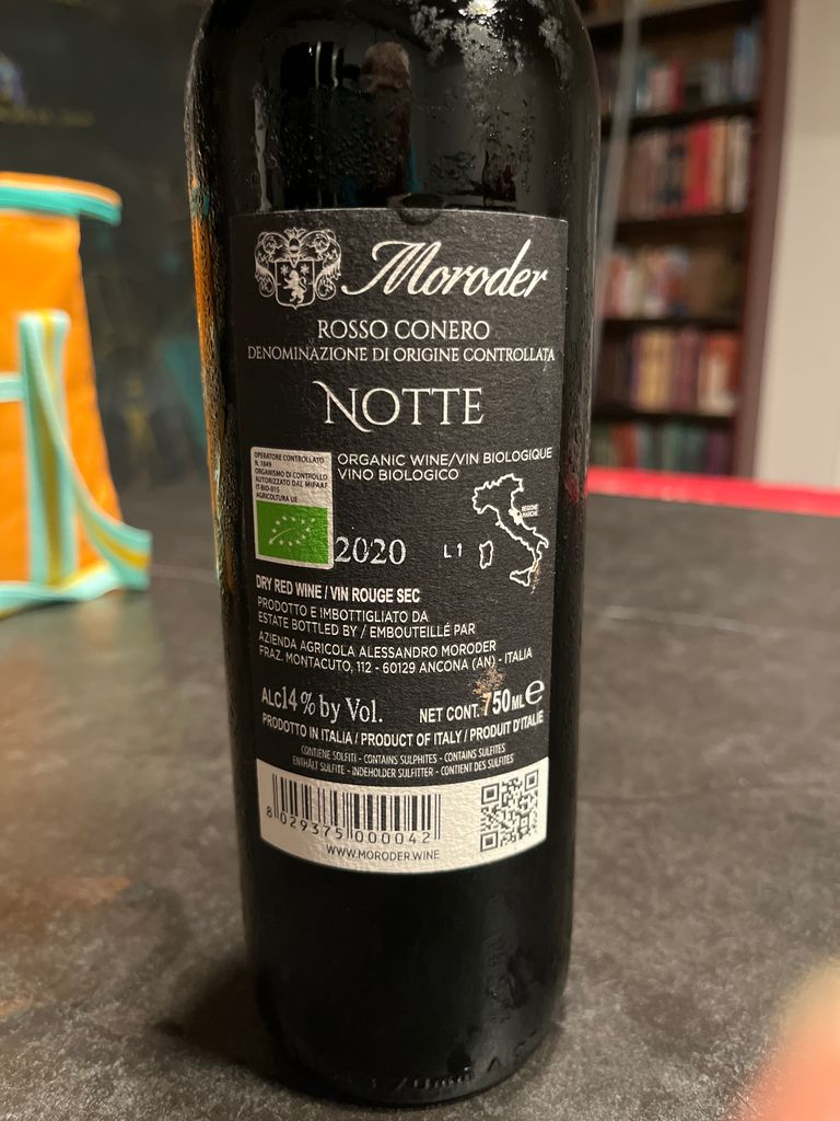 2020 Moroder Rosso Conero Notte, Italy, Marche, Rosso Conero ...