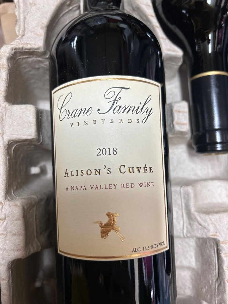 2018 Crane Family Vineyards Alison's Cuvee, USA, California, Napa ...