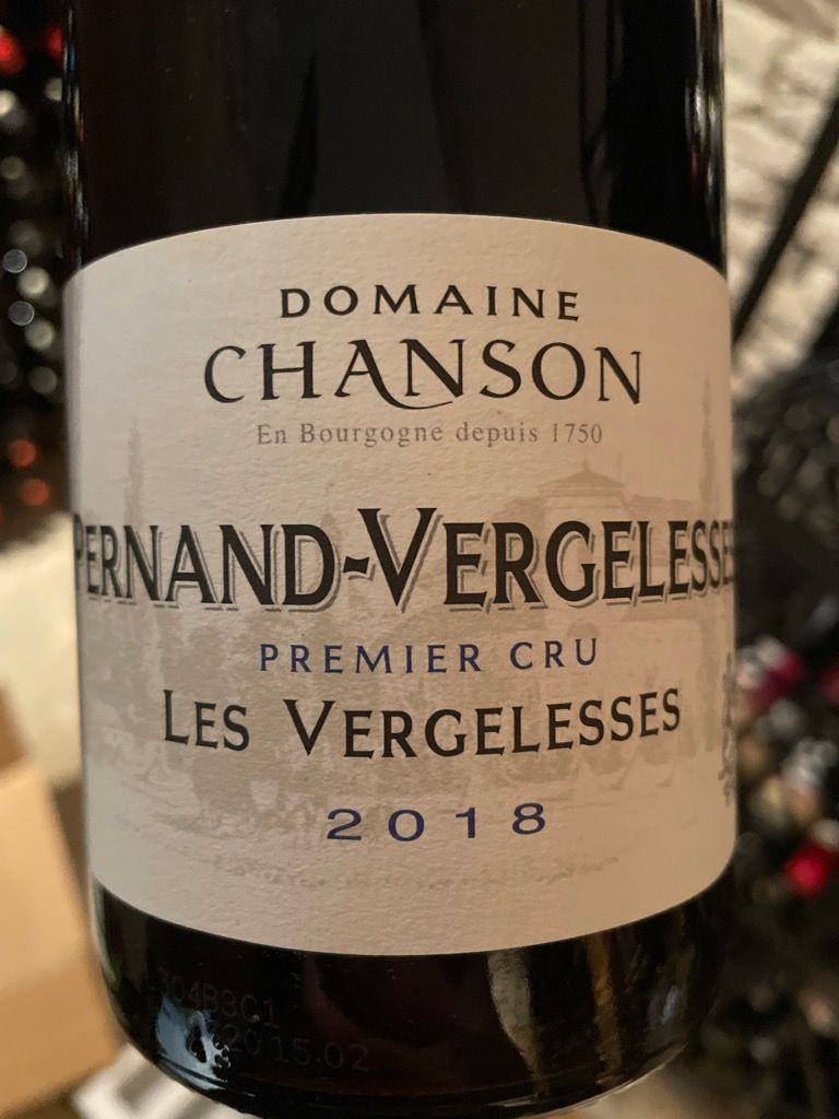 2020 Domaine Chanson Pernand-Vergelesses 1er Cru Les Vergelesses ...