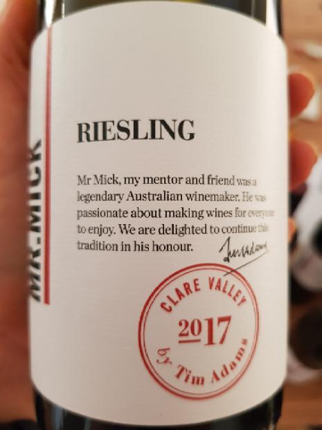 2013 Mr. Mick Riesling, Australia, South Australia, Mount Lofty Ranges ...