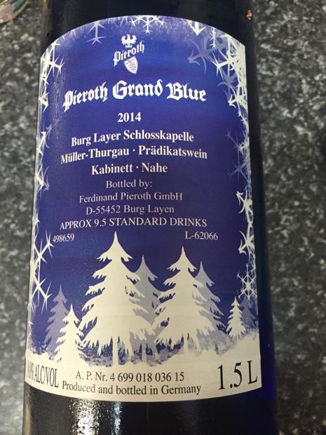2014 Ferdinand Pieroth Riesling Grand Blue Burg Layer Schlosskapelle ...