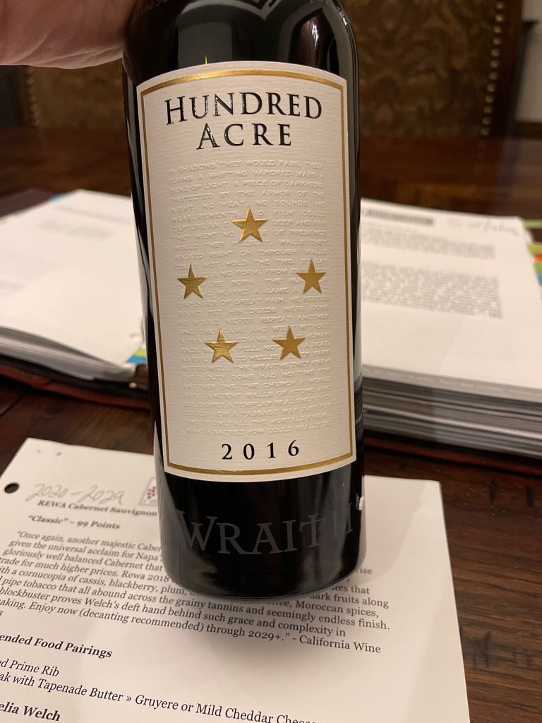 2018 Hundred Acre Vineyard Cabernet Sauvignon Wraith, USA, California ...