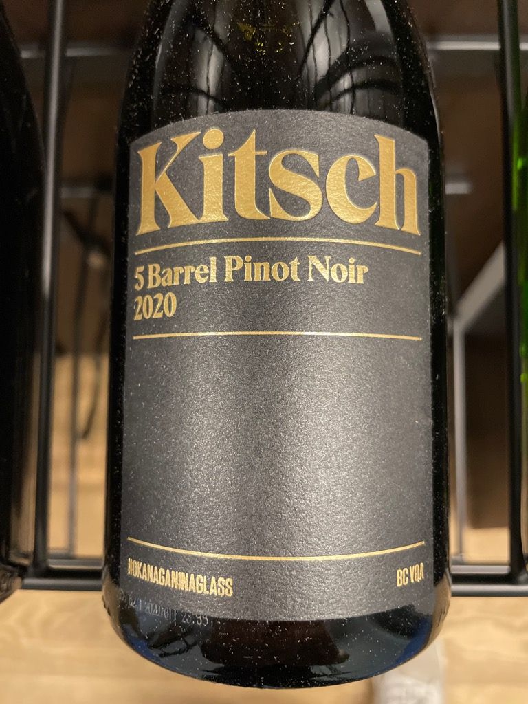 2019 Kitsch Pinot Noir 5 barrel, Canada, British Columbia, Okanagan ...