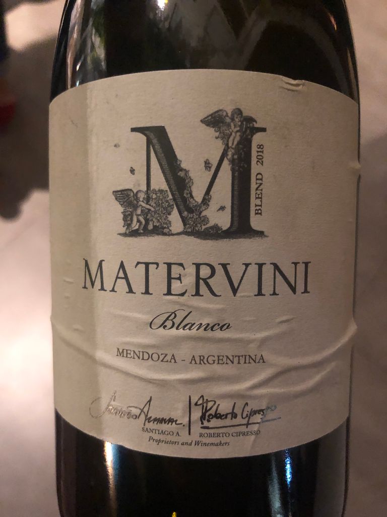 2018 Matervini Blanco, Argentina, Mendoza - CellarTracker