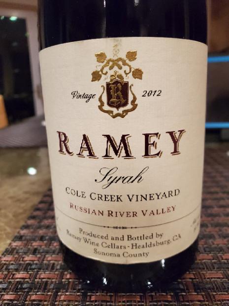 2012 Ramey Syrah Cole Creek Vineyard, USA, California, Sonoma County ...