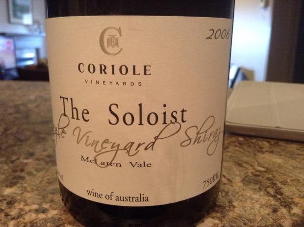 2011 Coriole Shiraz The Soloist, Australia, South Australia, Fleurieu ...