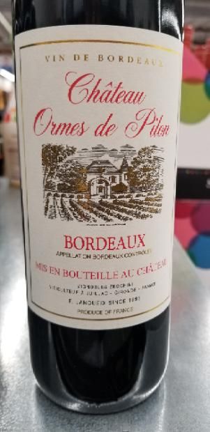 2012 Château l'Orme de Pilon, France, Bordeaux - CellarTracker