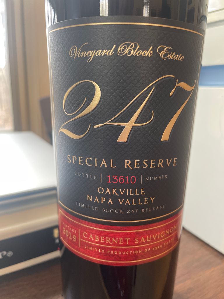 2019 Vineyard Block Estate Cabernet Sauvignon Block 247 Special Reserve ...
