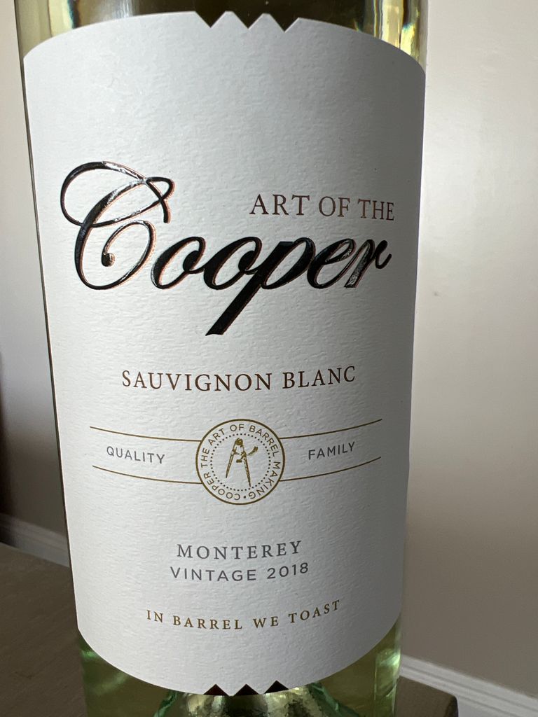 2018 Art of the Cooper Sauvignon Blanc Big Sur Vineyards Monterey County, USA, California ...