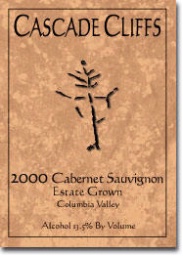 1998 Cascade Cliffs Cabernet Sauvignon, USA, Washington, Columbia ...