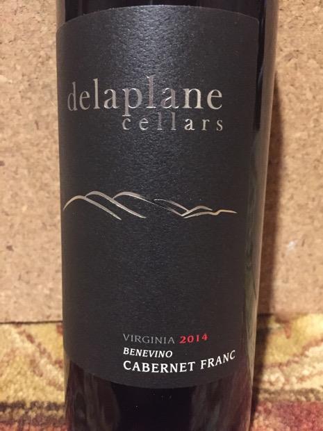 2015 Delaplane Cellars Cabernet Franc, USA, Virginia, Northern Virginia ...