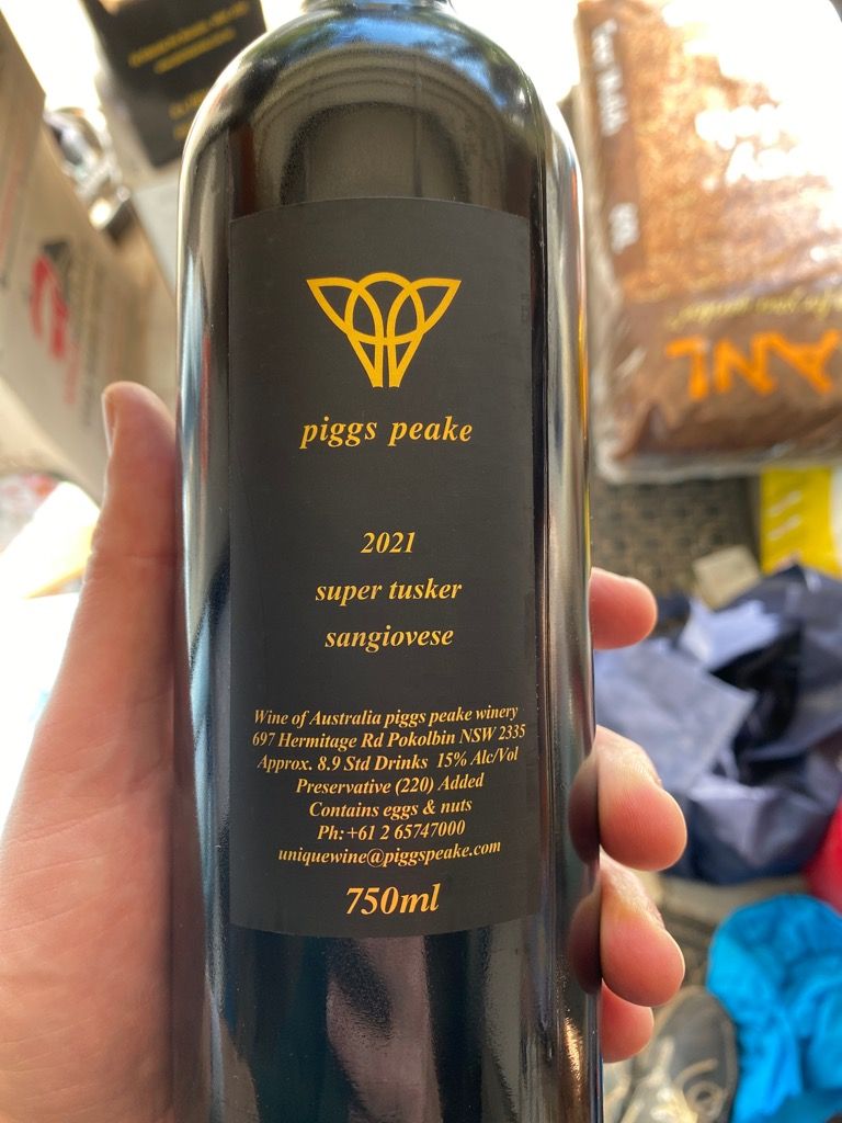 2021 Piggs Peake Sangiovese Super Tusker, Australia, New South Wales ...