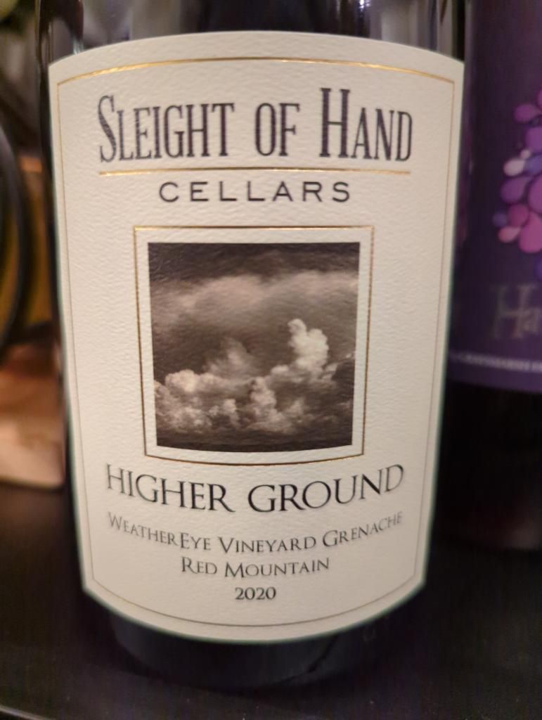 2020 Sleight of Hand Grenache Higher Ground WeatherEye Vineyard, USA ...